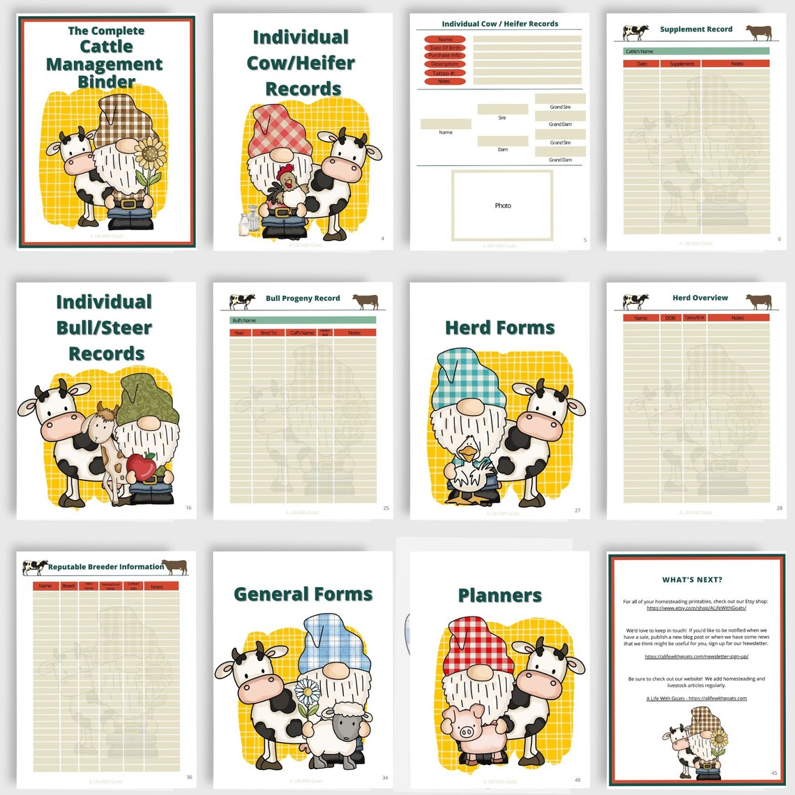 Printable Cattle Management Binder | Instant Download | 8.5x11 PDF ...