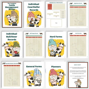 Printable Cattle Management Binder | Instant Download | 8.5x11 PDF ...