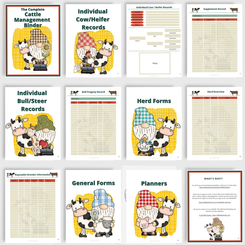 Printable Cattle Management Binder | Instant Download | 8.5x11 PDF ...