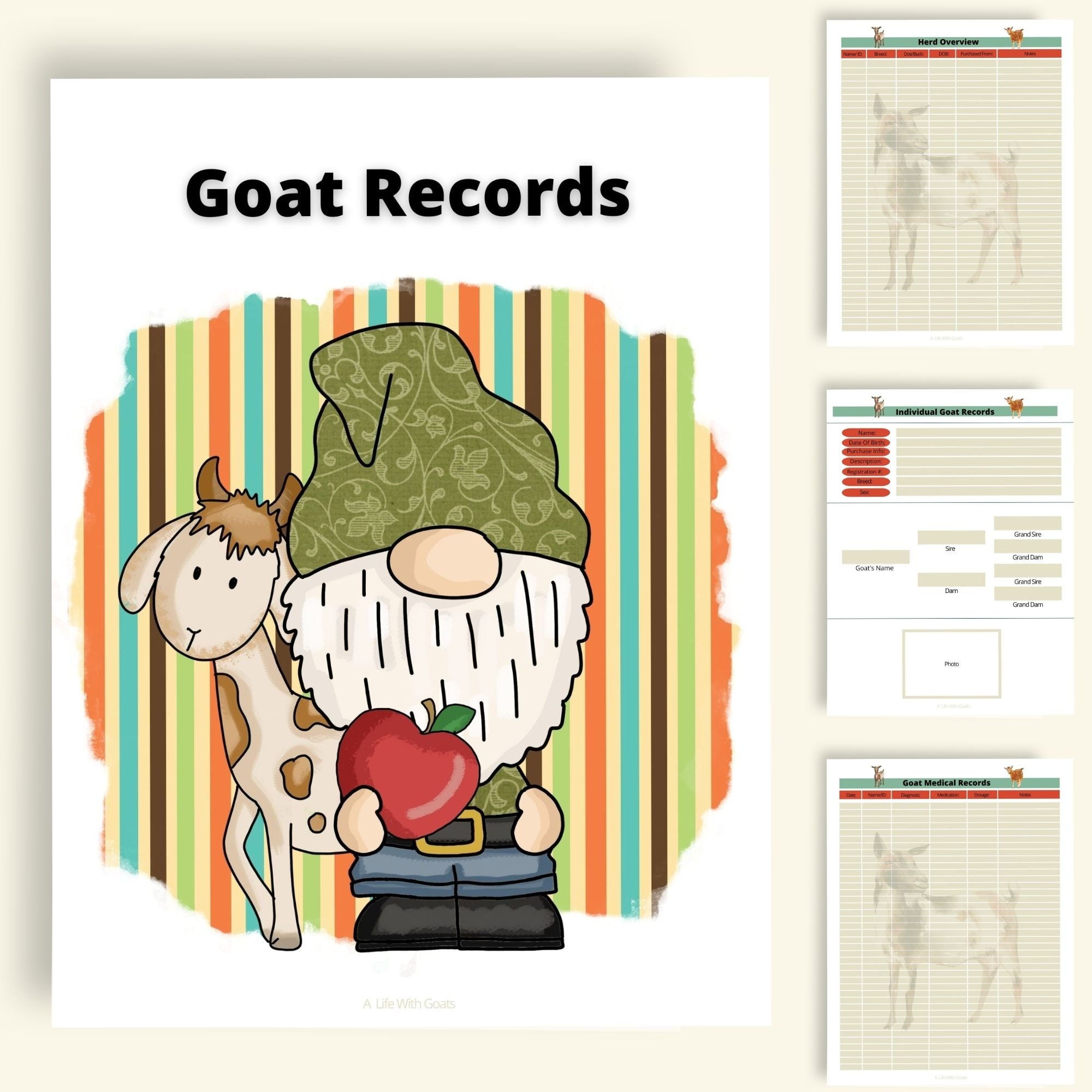 Printable Goat Records Book | Instant Download | 8.5x11 PDF| Homestead ...