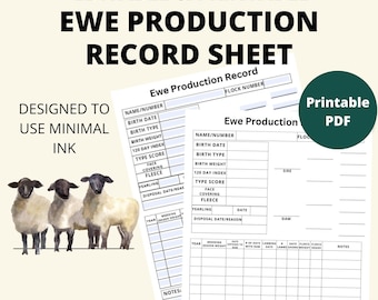 Minimal Ink Printable Sheep Records Page | Instant Download | 8.5x11 PDF| Homestead Sheep Care ...