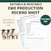 Minimal Ink Printable Sheep Records Page Instant Download 8.5x11 PDF Homestead Sheep Care ...