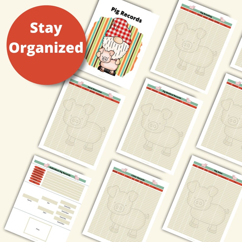 Printable Pig Records Book | Instant Download | 8.5x11 PDF| Homestead ...