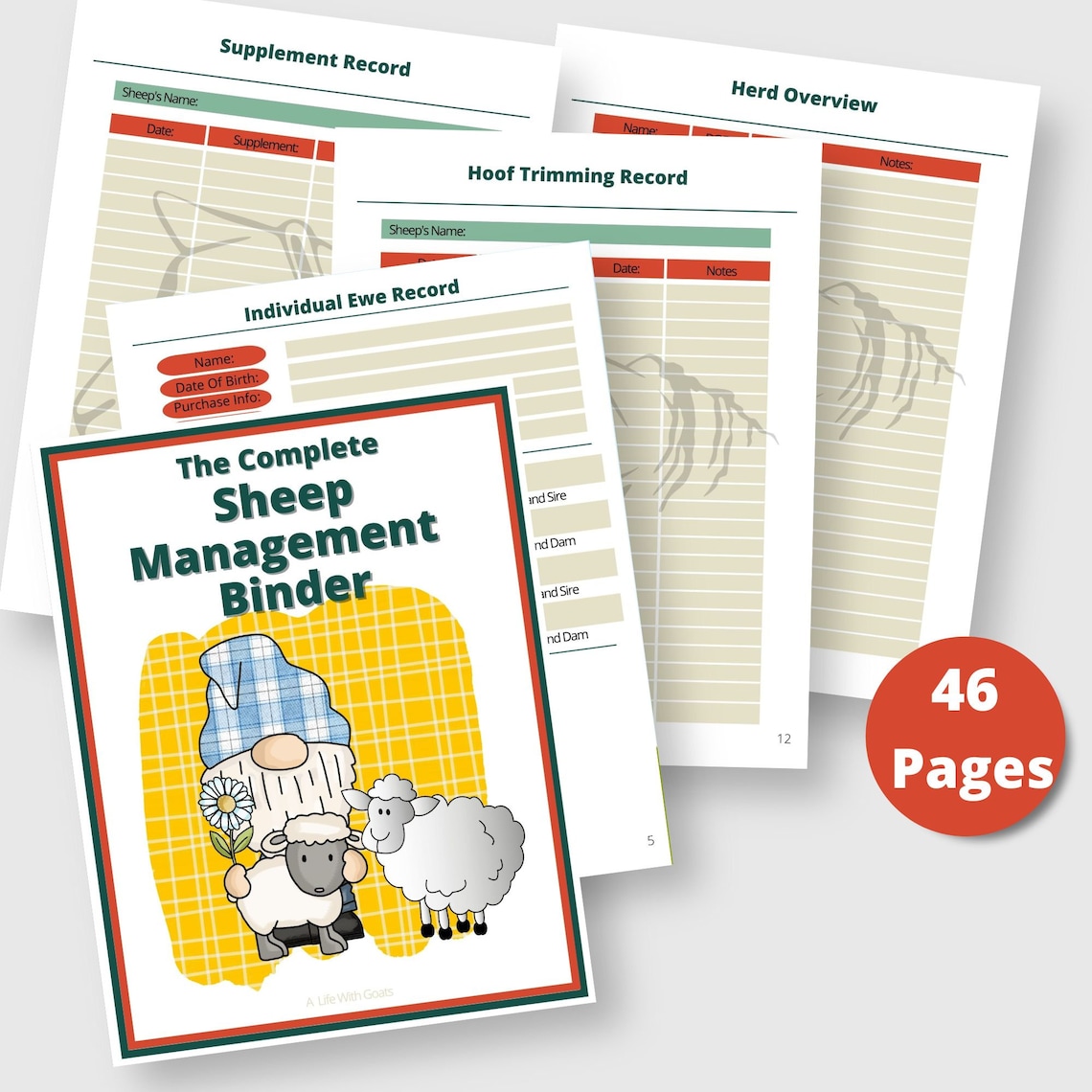 Printable Sheep Management Binder Instant Download 8.5x11 PDF Sheep ...