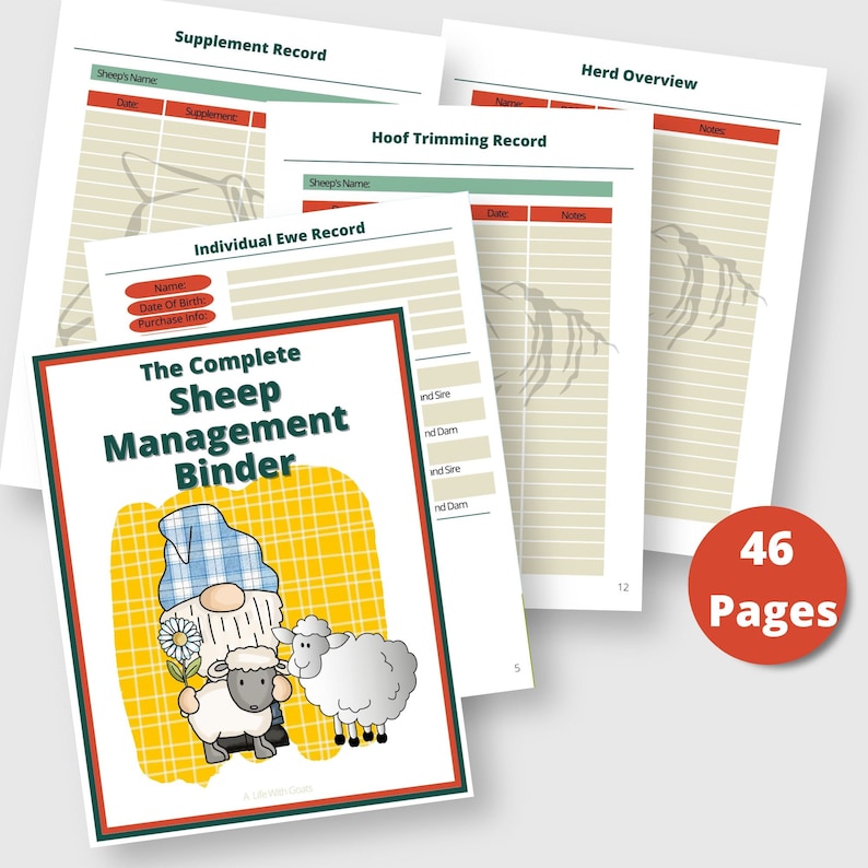 Printable Sheep Management Binder | Instant Download | 8.5x11 PDF ...