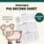 Printable Pig Record Sheet Minimal Ink Instant Download 8.5x11 PDF ...