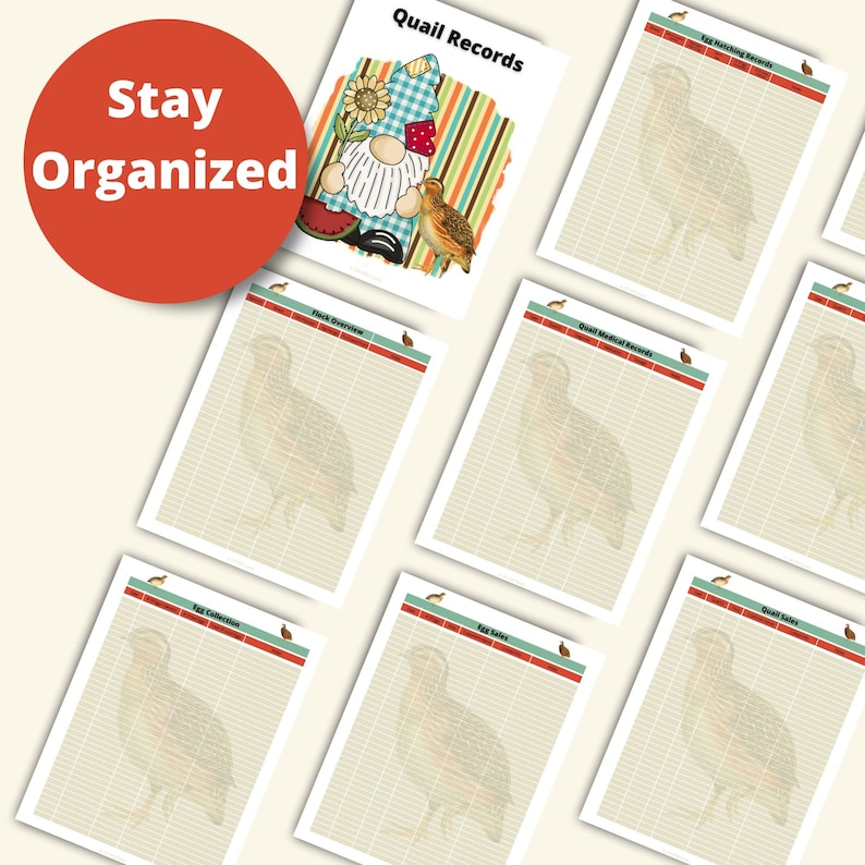 Printable Quail Records Book | Instant Download | 8.5x11 PDF| Quail ...