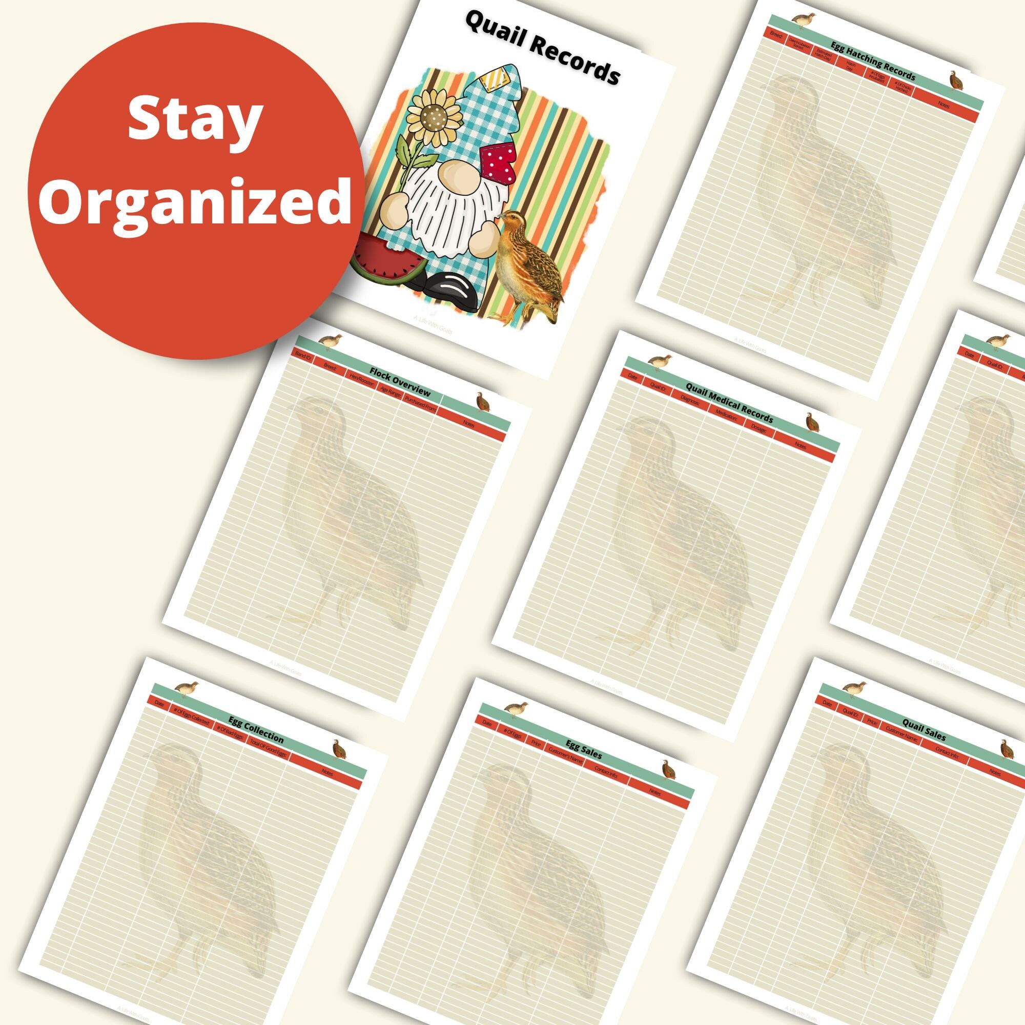 Printable Quail Records Book | Instant Download | 8.5x11 PDF| Quail ...