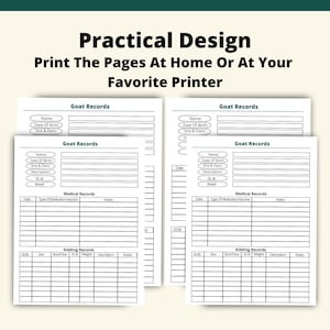 Printable Goat Records Page | Instant Download | 8.5x11 PDF| Homestead ...