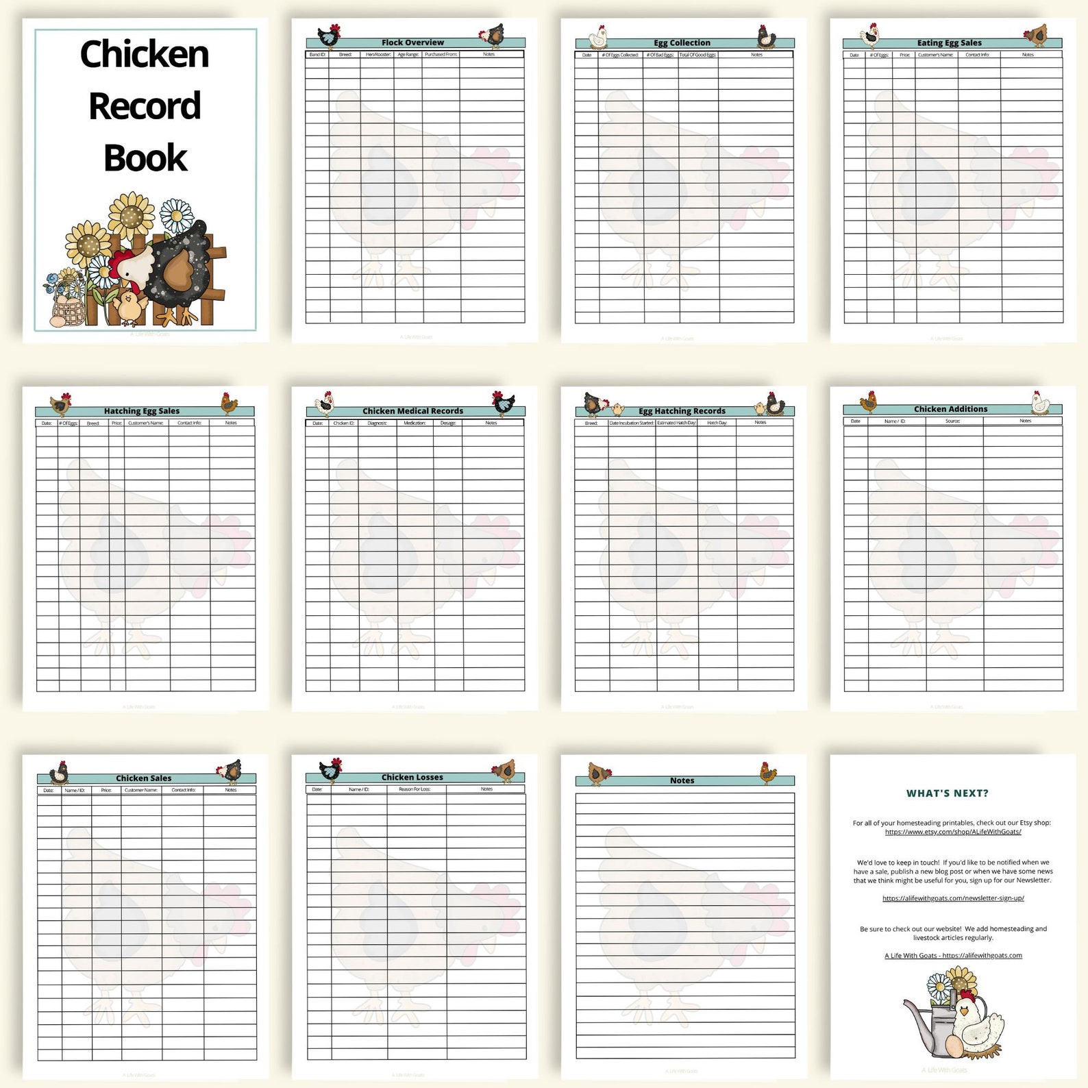 Printable Chicken Records Book | Instant Download | 8.5x11 PDF ...