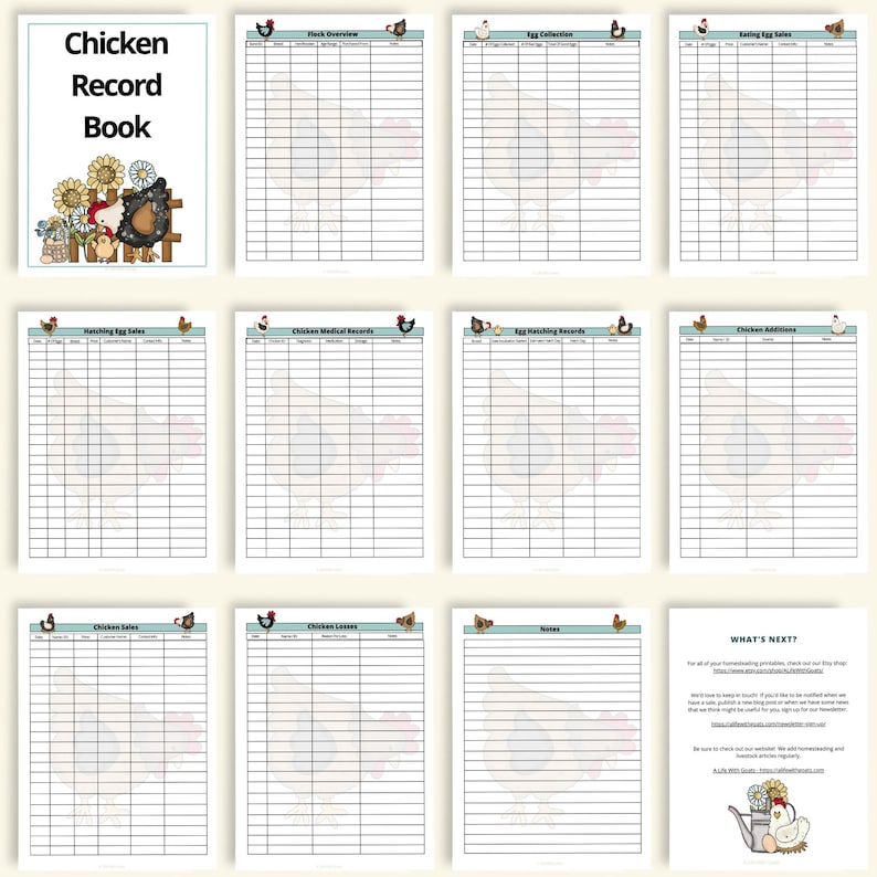 Printable Chicken Records Book | Instant Download | 8.5x11 PDF ...