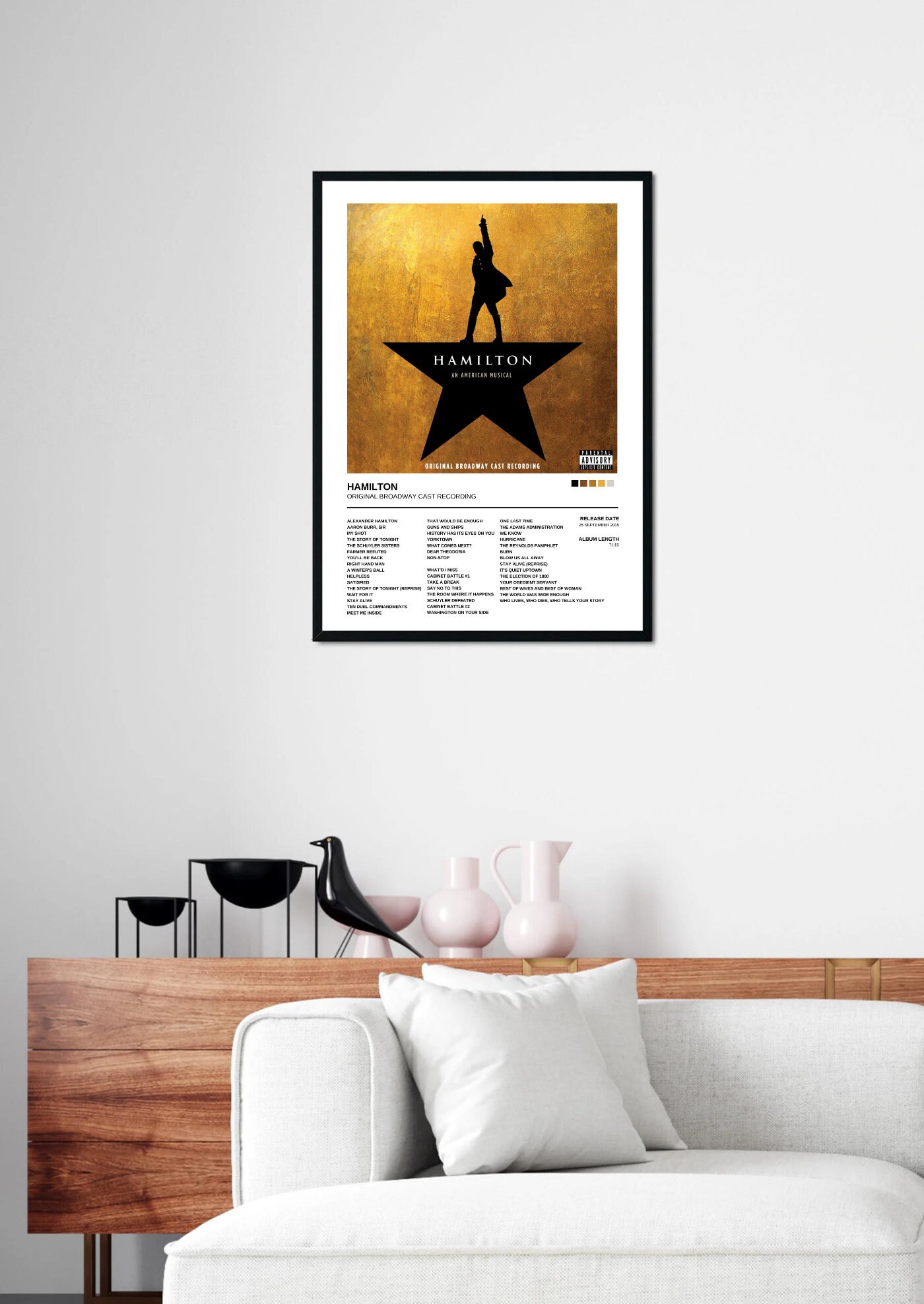 HAMILTON Original Broadway Cast Recording Poster Print | Minimalist ...