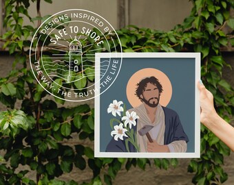 St. JOSEPH THE WORKER Catholic Saint Art Print Digital Download ...