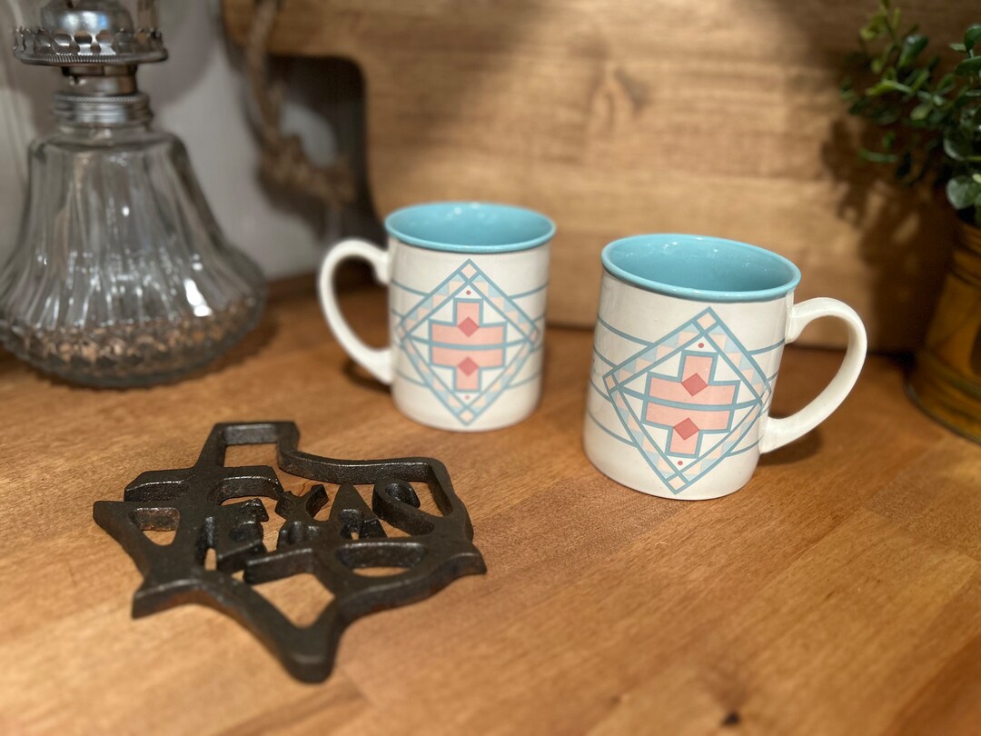 Vintage Aztec Tribal Coffee Mugs (set of 2) - Etsy
