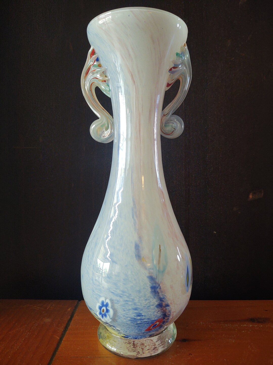 Beautiful Italian Art Glass Vase Murano Style - Etsy