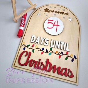 Large Christmas Countdown Sign With Easel and Marker |santa Countdown ...