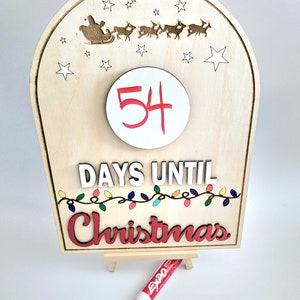 Large Christmas Countdown Sign With Easel and Marker |santa Countdown ...
