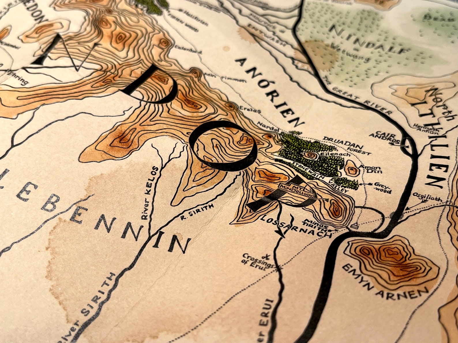 Lord of the Rings/silmarillion Maps - Bookmark/reading Companion - Aged ...