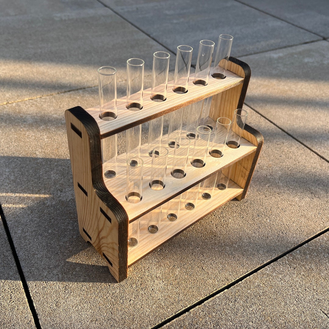 Handmade Recycled Wood Test Tube Rack: Two-tier Science Decor - Etsy