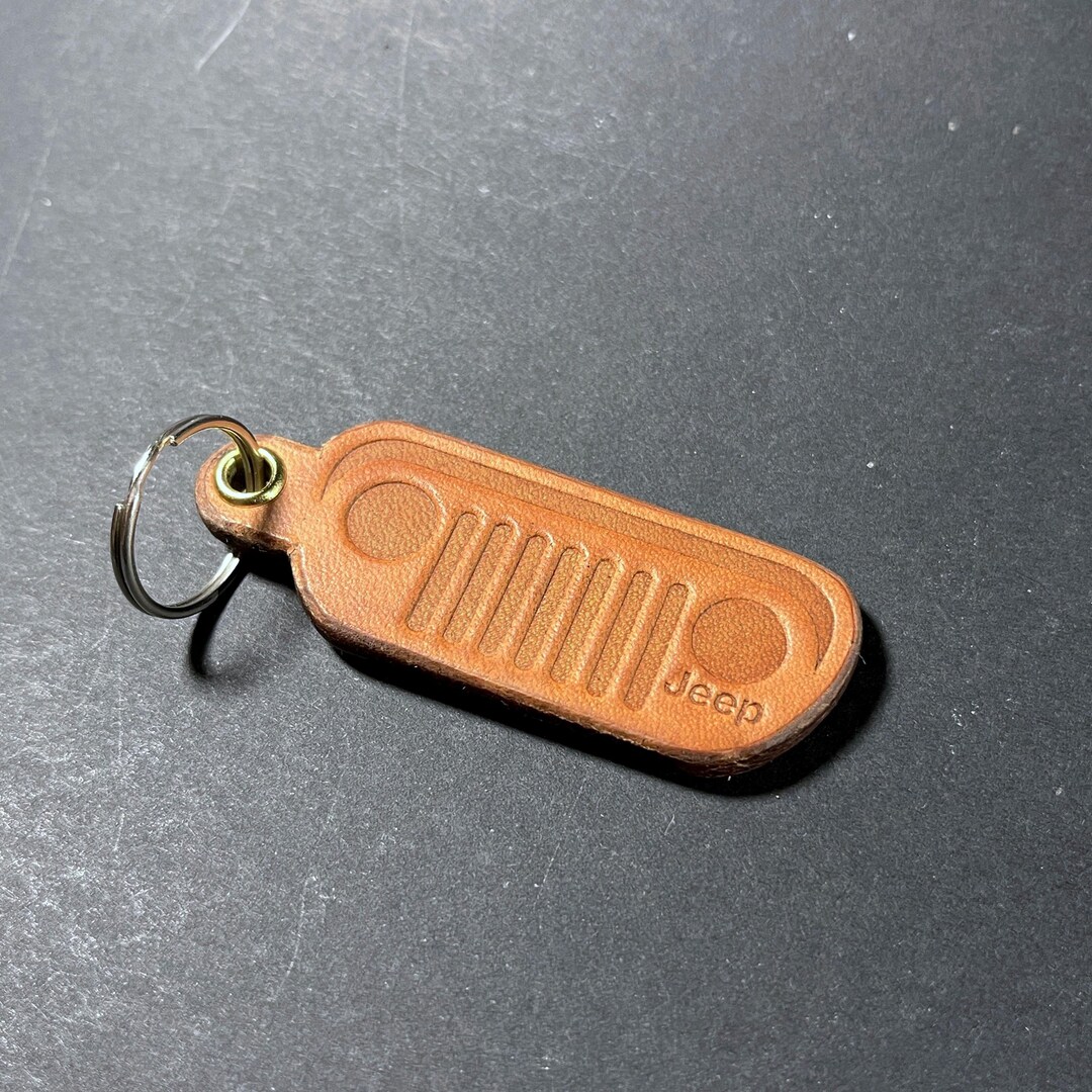 Jeep Leather Keychain - Embossed Logo - With Eyelet and Keyring - Etsy