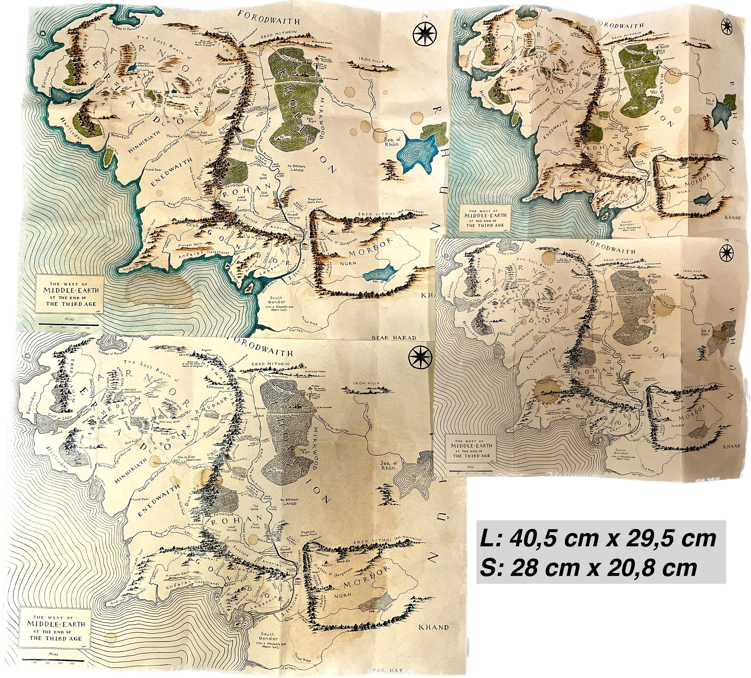 Lord of the Rings/silmarillion Maps - Bookmark/reading Companion - Aged ...