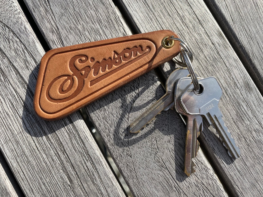 Simson Schlüsselanhänger aus Rindleder - Geprägtes Logo - Schwalbe, S50 ...