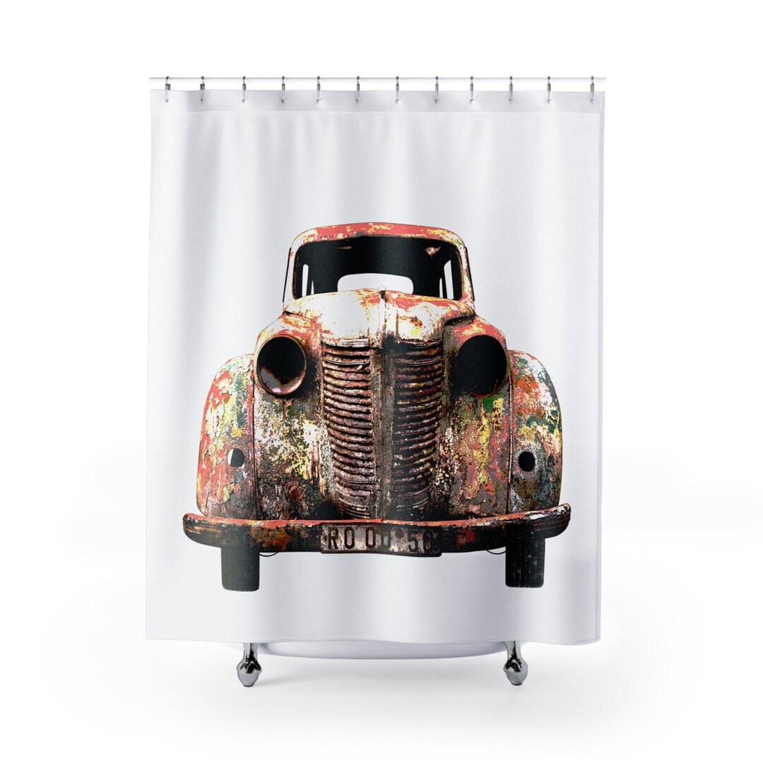 Old Car Shower Curtain, Cars Shower Curtain, Classic Cars Bathroom ...