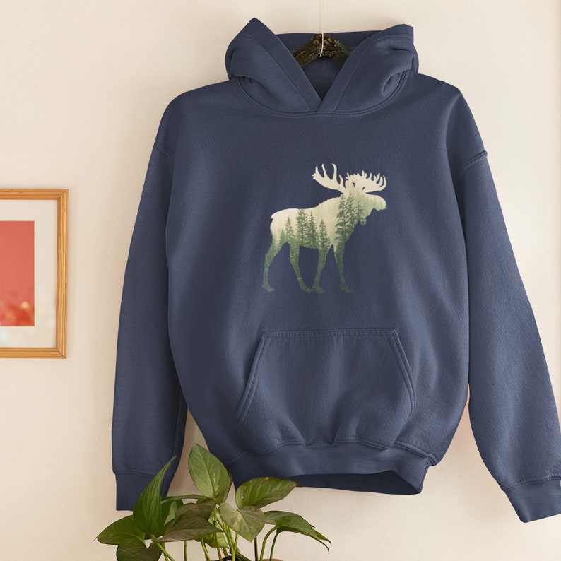 Moose Hoodie, Moose and Nature, Nature Lover Gift, Camping and Hiking ...