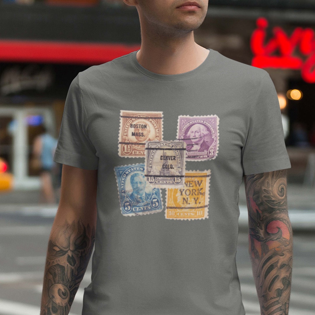 Vintage US Postage Stamps, Unisex T-shirts, US President Roosevelt ...