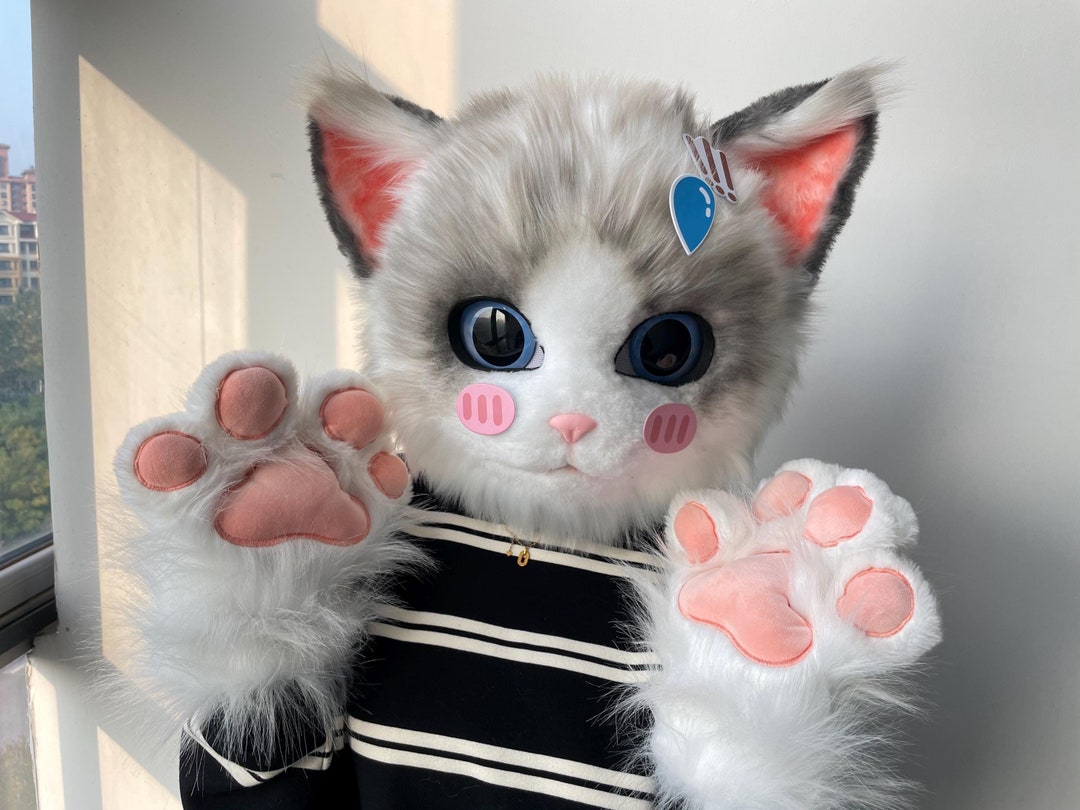 Ragdoll Cat Furry Head, Semi-realistic Fursuit Furhead Cosplay Kigurumi ...