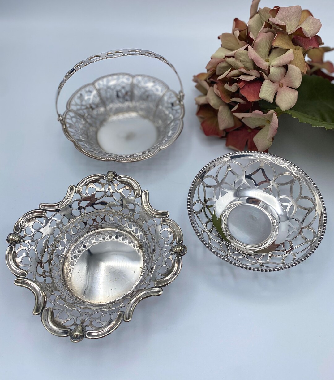 Vintage Silver Plated Bon Bon Dishes: Pierced Lattice Design - Etsy