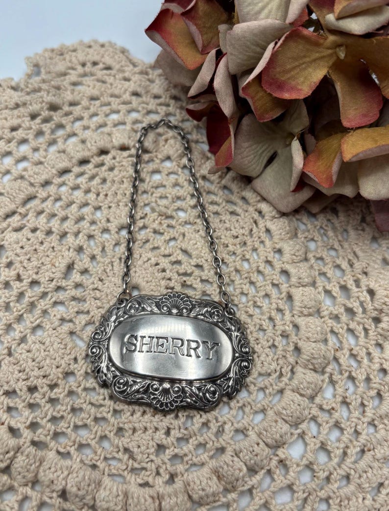 Vintage SHERRY Bottle Decanter Label/tag - SHERRY Lovers Gift - Barware ...