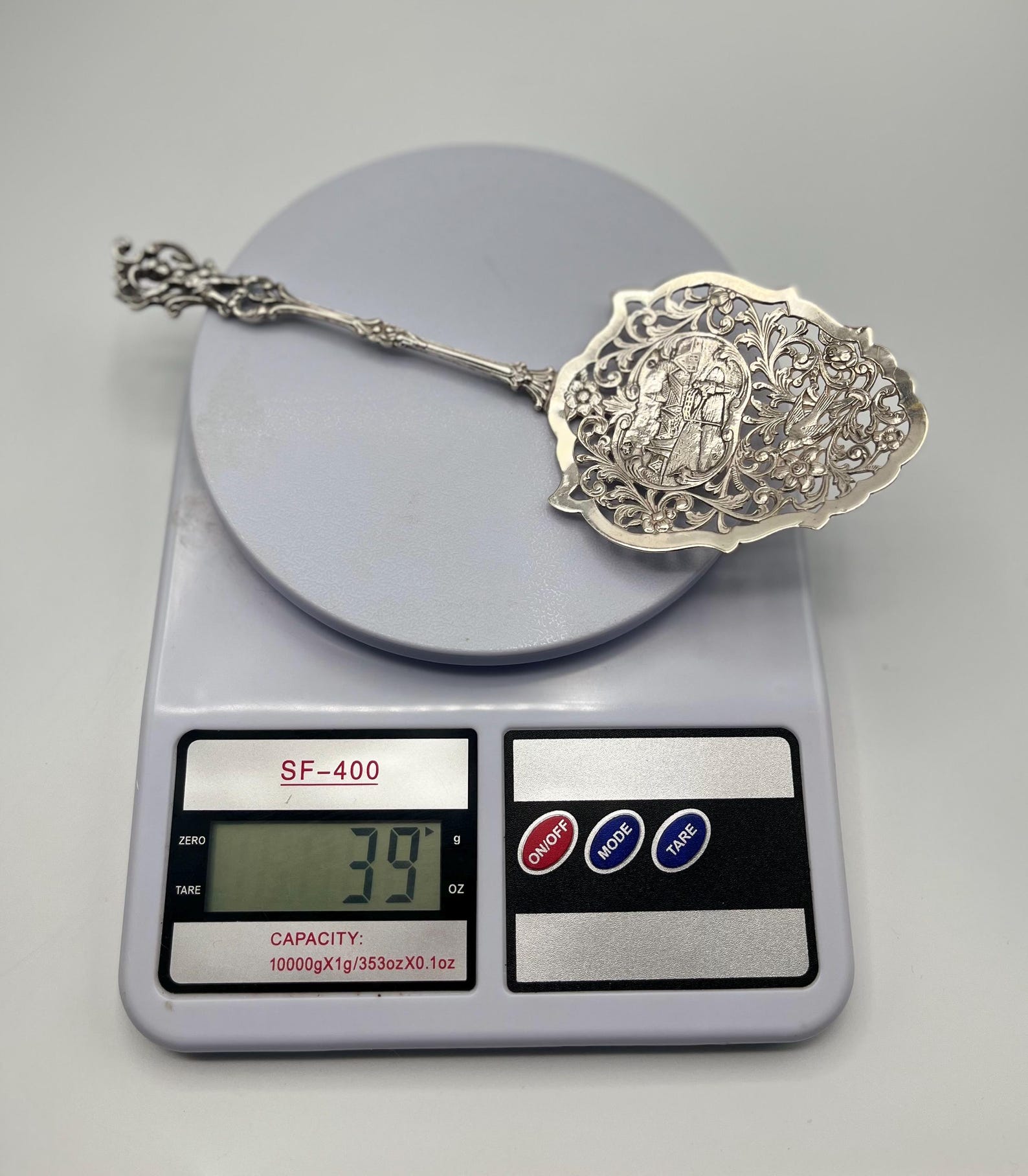 Antique Dutch 833 Silver Cake Server: Village Scene Filigree, 1930 - Etsy