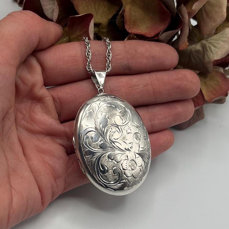 Large Silver Locket - Etsy