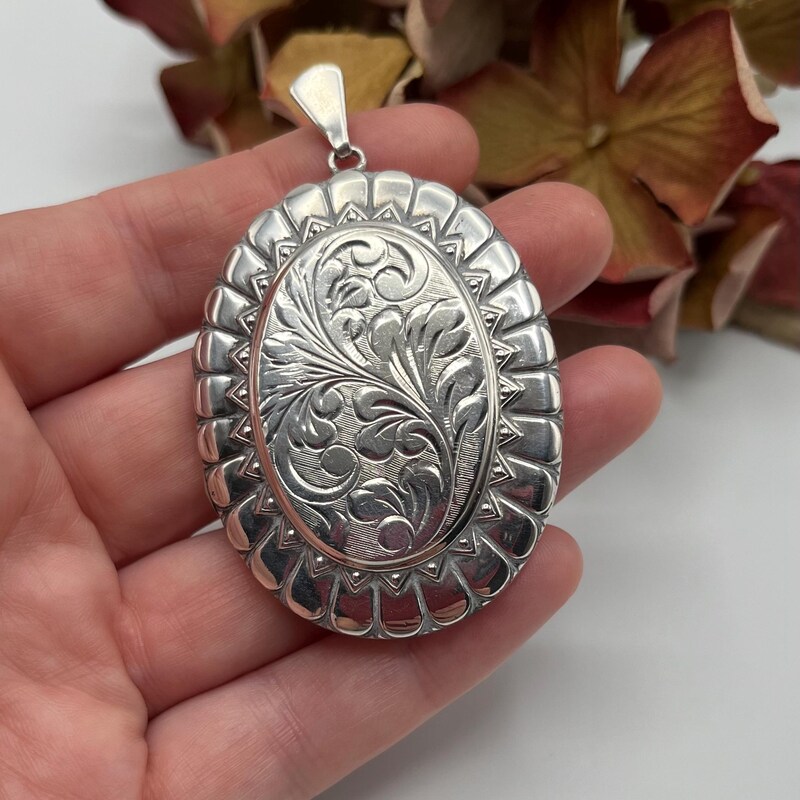 Large Silver Locket - Etsy