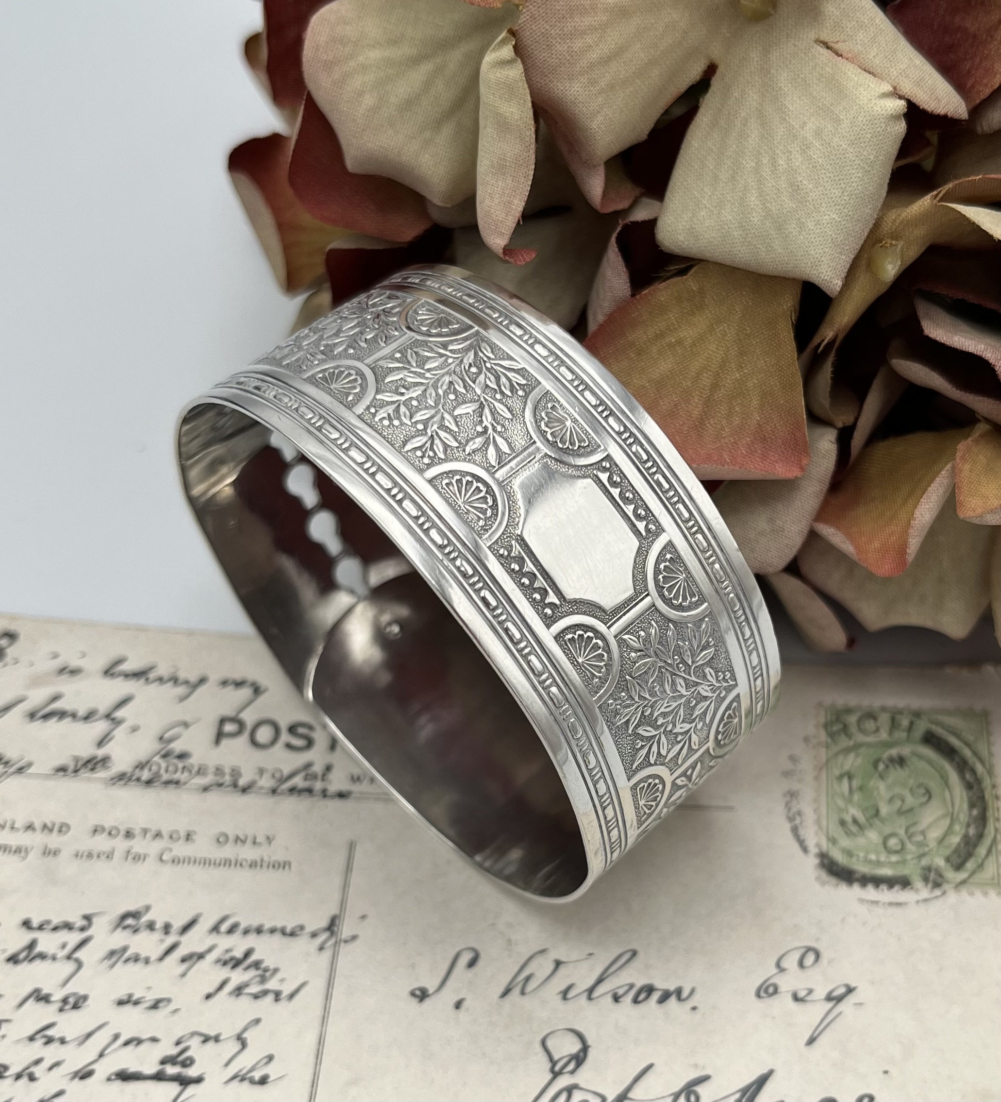 Antique Rare HENRY GRIFFITHS & SONS Circa 1898 Silver Buckle Bangle ...