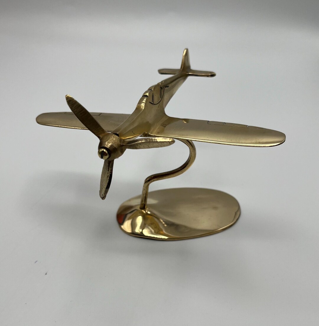 Vintage SPITFIRE Aeroplane Brass Sculpture Jet Plane - Aeroplane ...