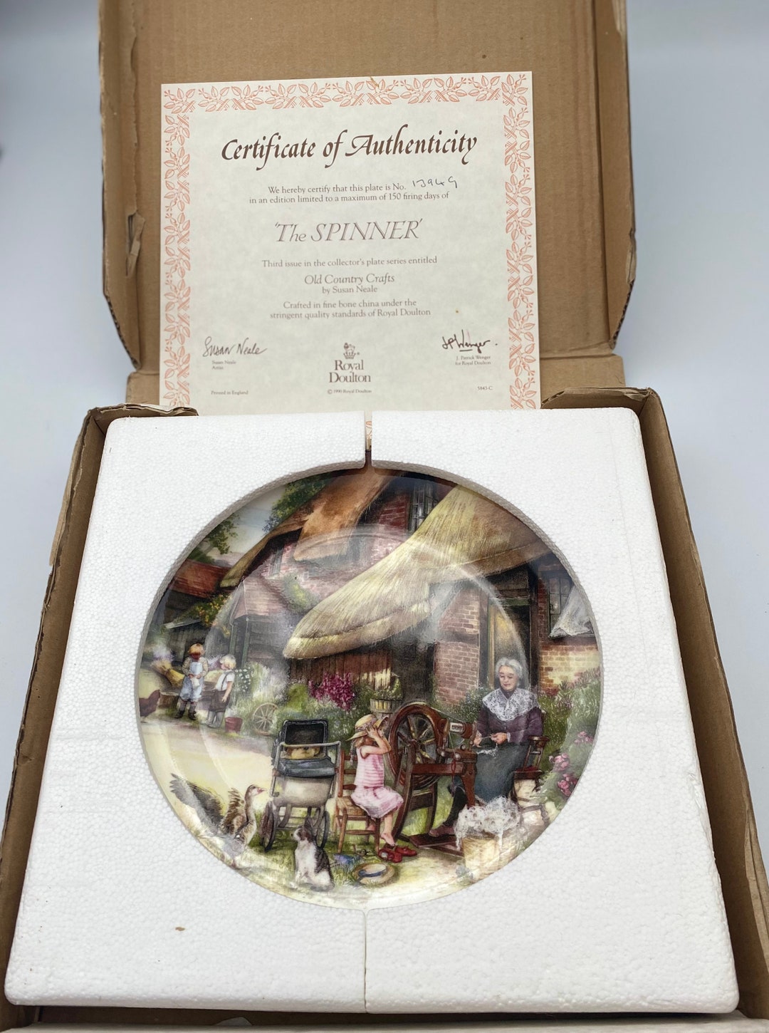 Royal Doulton Vintage Display Plate THE SPINNER by Susan Neale ...