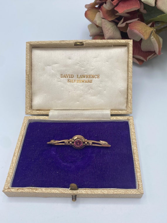 Antique Victorian Collar Throat Brooch - Gold Plated … - Gem