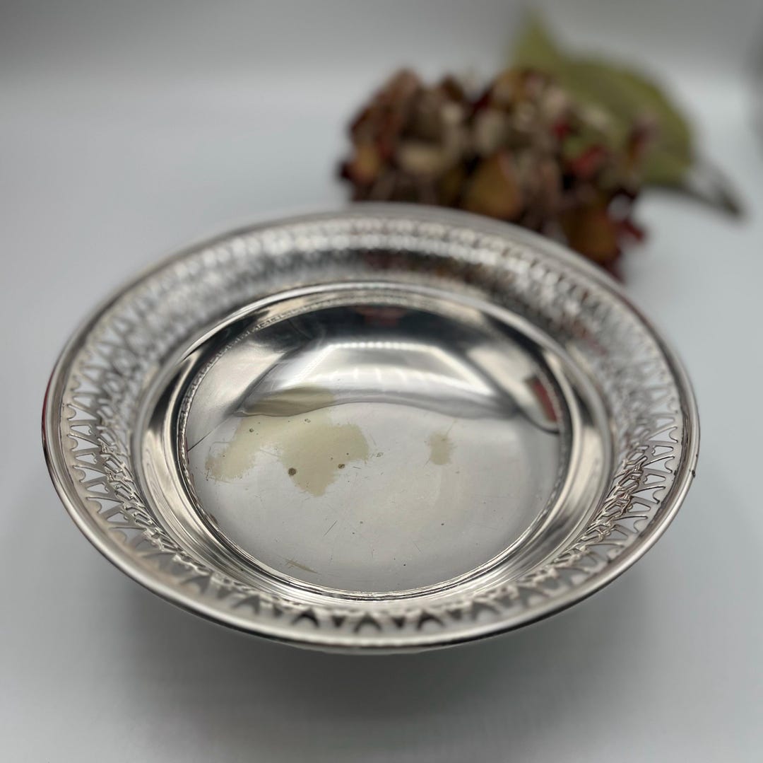 Vintage Silver Plated Bon Bon Dish: Pierced Lattice Design by Walker ...