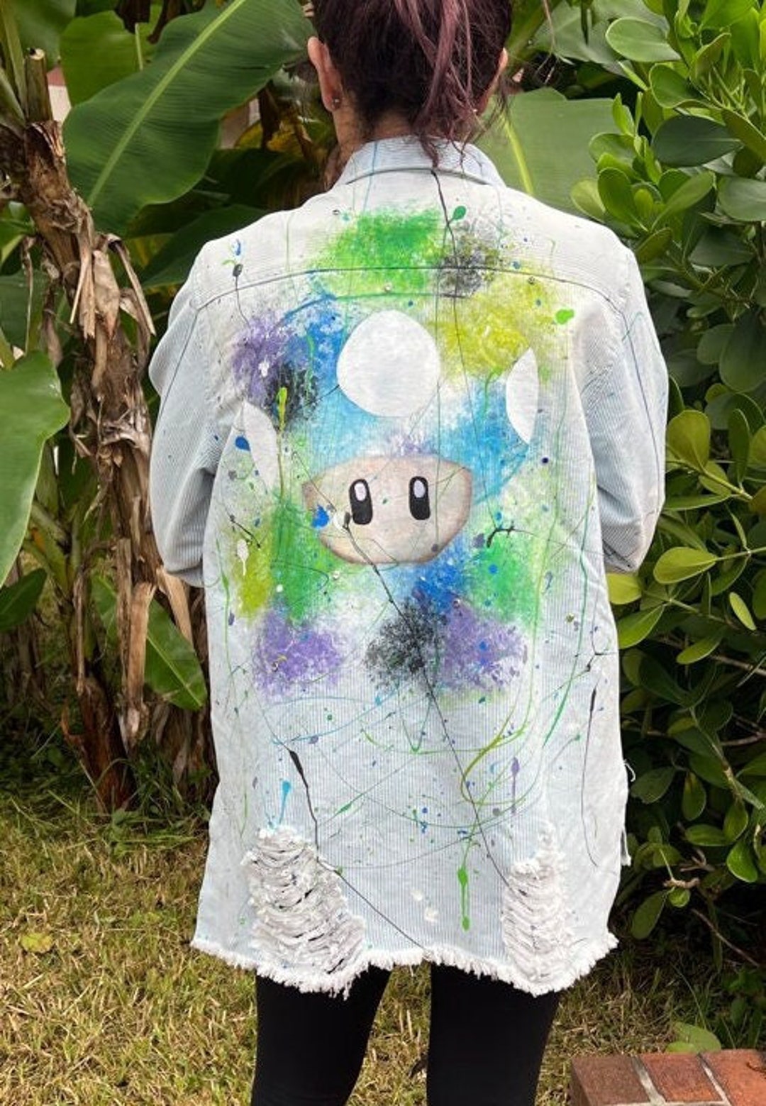 Level up Hand Painted Mushroom Jacket - Etsy