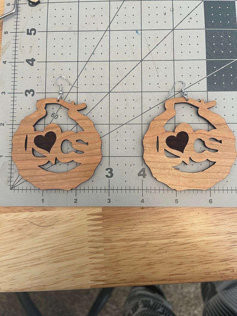 Love Locs Cherry Wood Earrings: SVG PDF File (digital Download) - Etsy