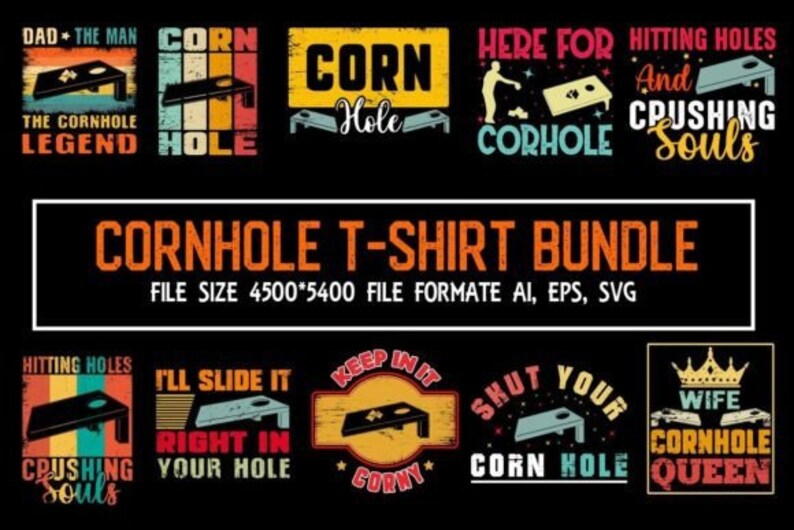 DIGITAL Download BUNDLE PNG Cornhole T-shirt Graphic Cornhole Gift ...