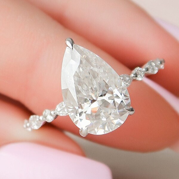 Rose Gold Teardrop Ring - Etsy