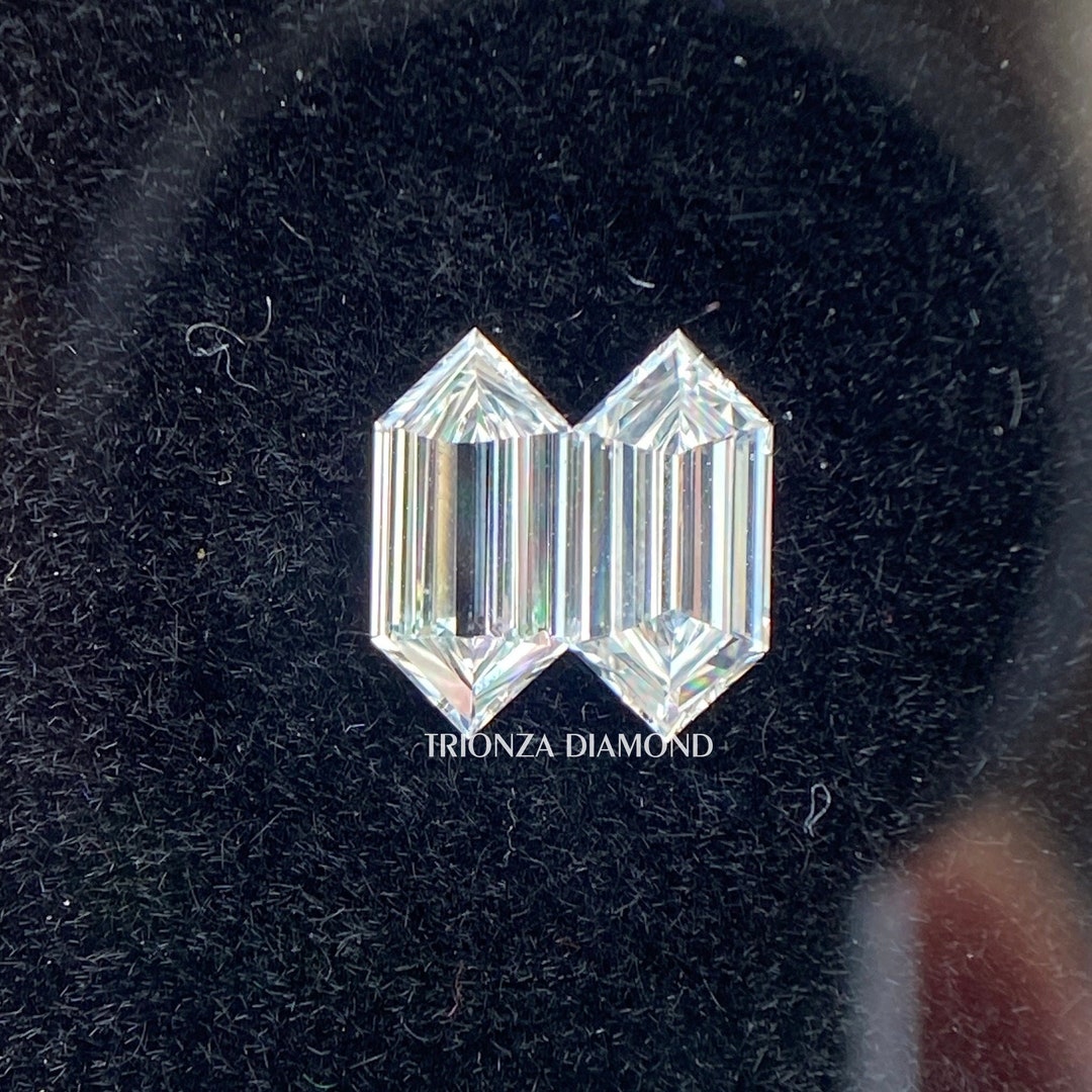 Hexagon Step Cut Lab Grown Diamond, 1.34 TCW Hexagon, F/VS Lab Created ...