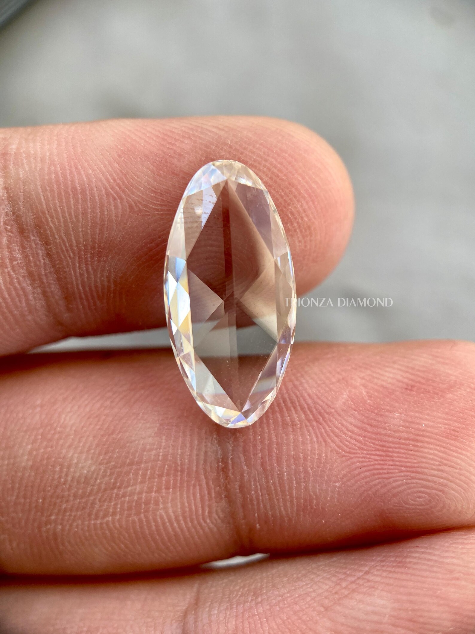 5.70 CT Elongated Oval Rose Cut Diamond, Lab Grown Diamond, Loose ...