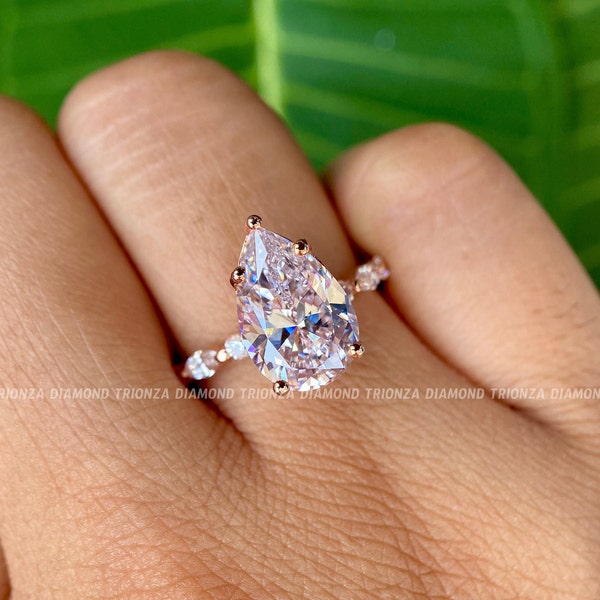 Rose Gold Teardrop Ring - Etsy