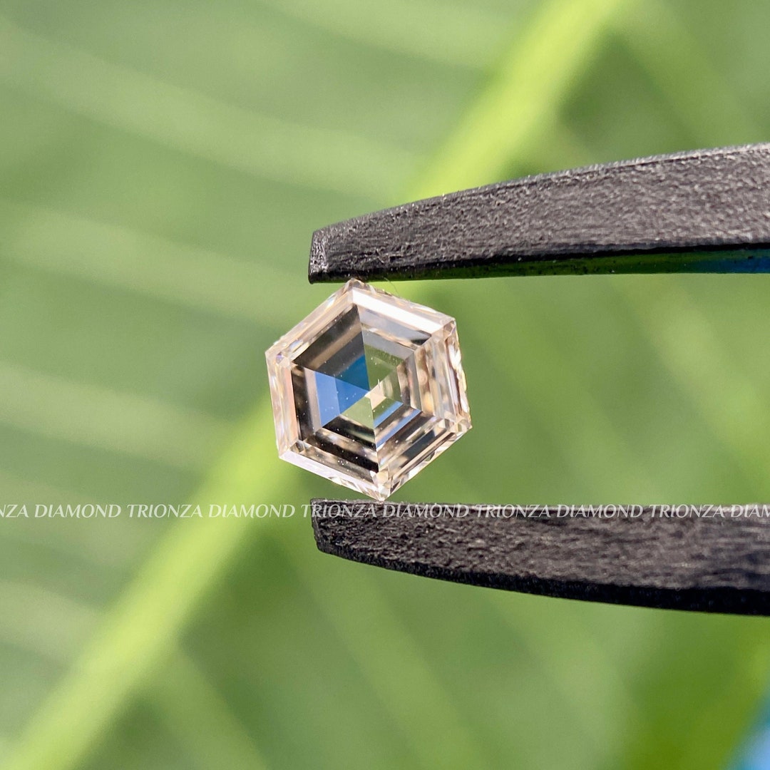 0.70 CT Hexagon Step Cut Lab Grown Diamond, Hexagon F/VS Lab Created ...