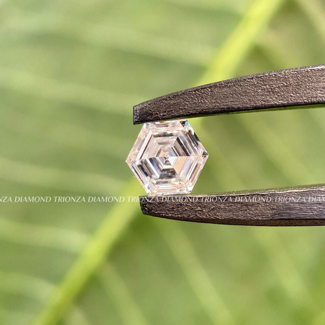 Hexagon Step Cut Lab Grown Diamond, 1 CT Hexagon F/VS Lab Created ...