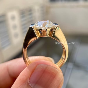 4.0 CT Old European Cut Open Culet Lab Grown Diamond Men's Ring, Two ...